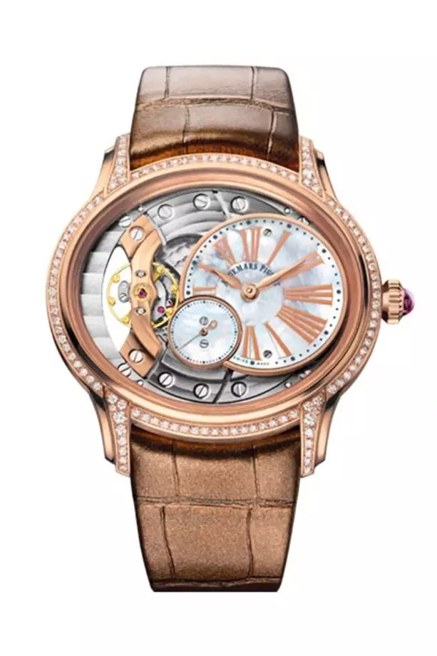 Cov poj niam zoo tshaj plaws watches - Audemar Piguet Millenary 18k Rose kub saib