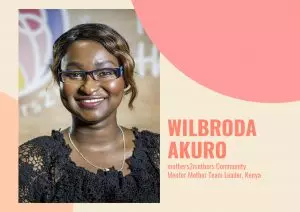 Wilbroda Akuro Mothers2mothers Mentora comunitaria Líder de equipo de madres en Kenia