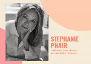 Стефани Феър, главен клиентски директор във Farfetch, и посланик на mothers2mothers