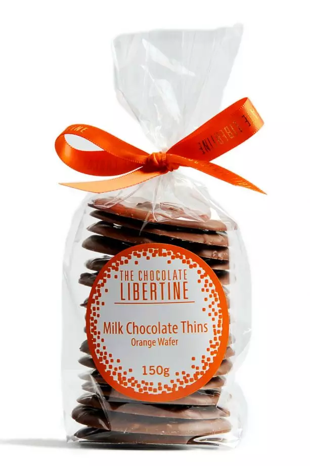 A bolacha de laranja Chocolate Libertine afina