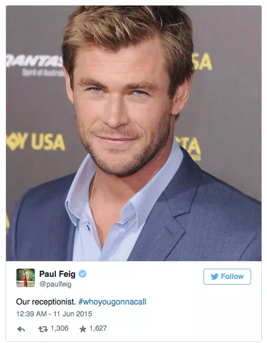 Chris Hemsworth va juca rolul unui recepționist într-un film dedicat exclusiv femeilor Ghostbusters 27764_6