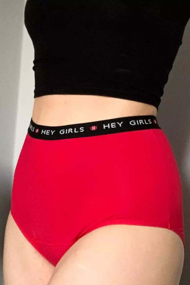 dobové nohavice: Hey Girls Super Soft Red Cherry Period Pants