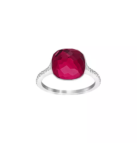 Ruĝa kristalo en Dot Ring de Swarovski