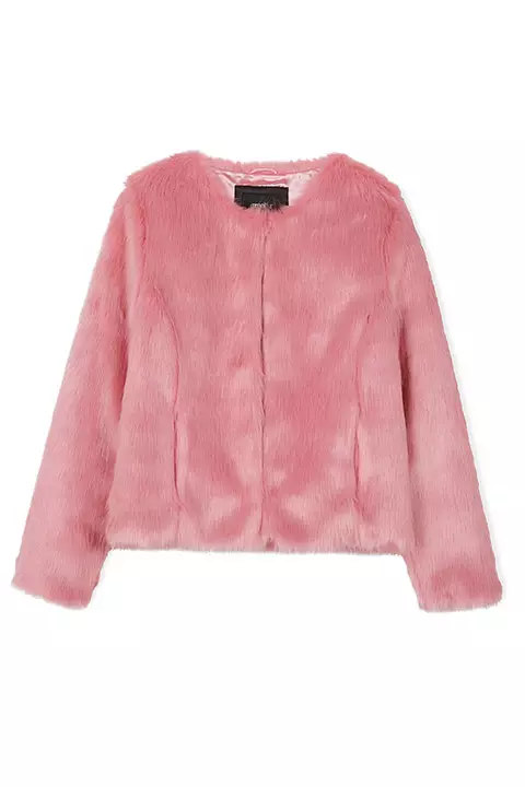 EZIGBO FUR Furry Floss Faux Fur Jacket? Pink