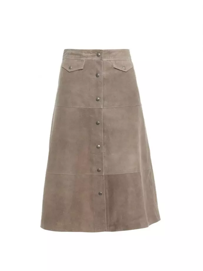 Mih Mushroom Suede Midi Skirt