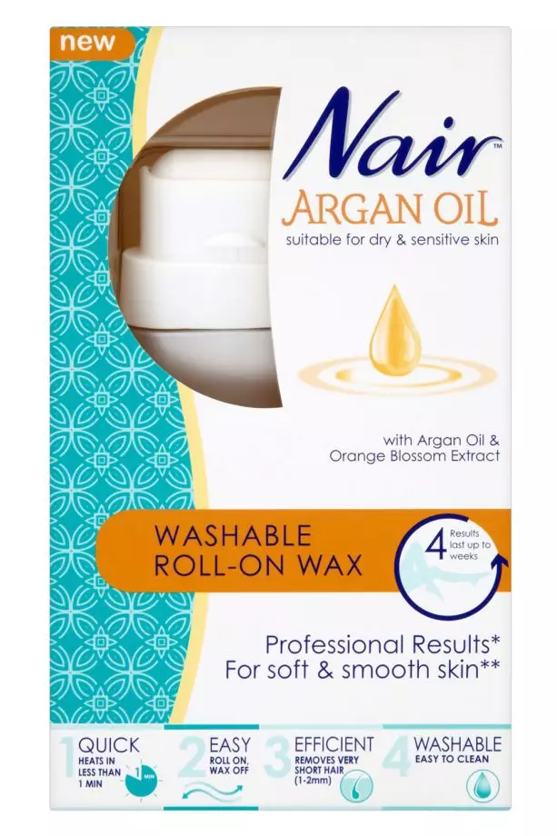 Nair Washable Roll On Wax-ის ფოტო არგანის ზეთით