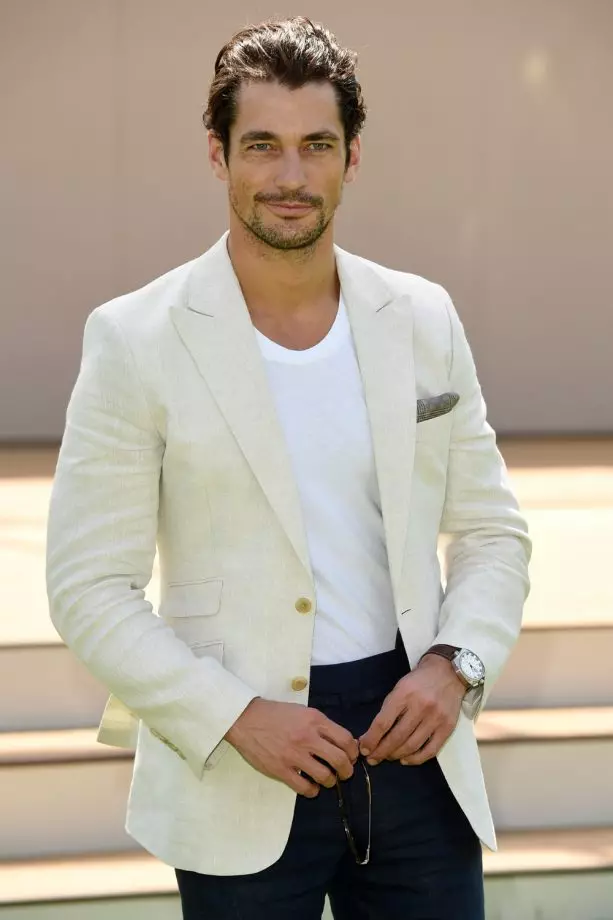 David Gandy navštěvuje Burberry Prorsum jaro/léto 2015 v londýnských kolekcích: pánské