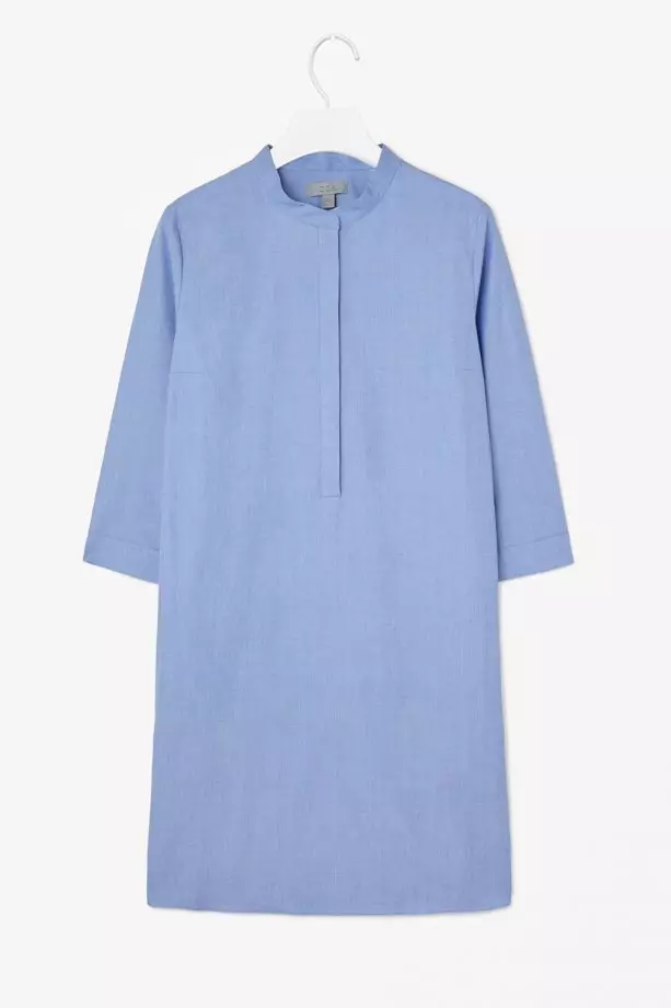 Robe chemise sans col Cos, 69 £, bleu clair