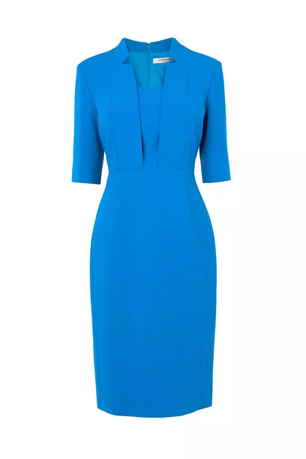 Φόρεμα L.K Bennett Detroit Notch Collar Fitted Dress, £225, Μπλε