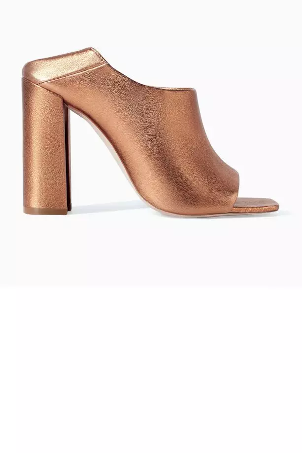 Zara Shiny Leather High Heel Mules