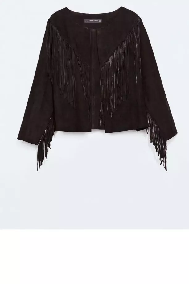 Zara жиектелген былғары куртка, £129