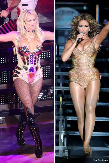 Britney Spears en Beyonce - Bekendes in onderklere - Mode