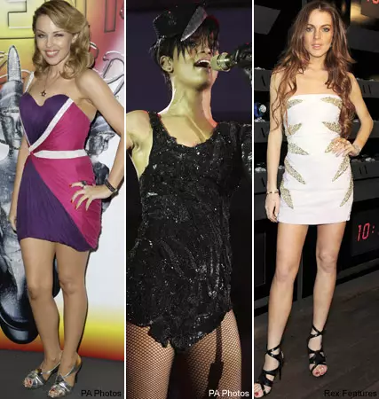 Kylie Minogue, Rihanna, Lindsay Lohan, julkkikset Balmainissa, muoti, Marie Claire