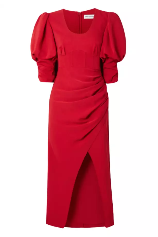 rochie de aniversare kate middleton - rochie midi din crep stretch cu autoportret