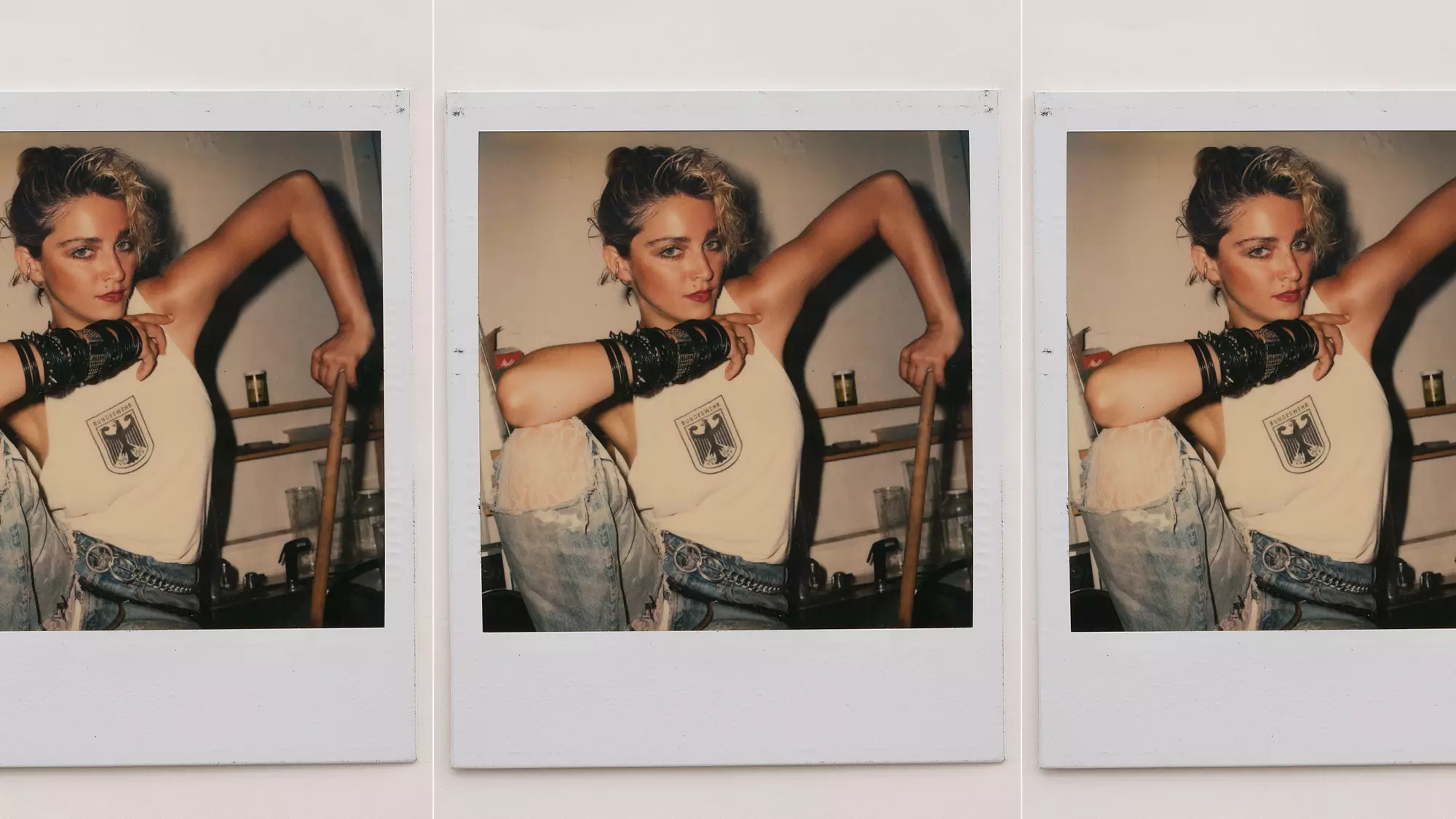 D'Madonna 66 weist onsichtbar Madonna Polaroid Fotoen