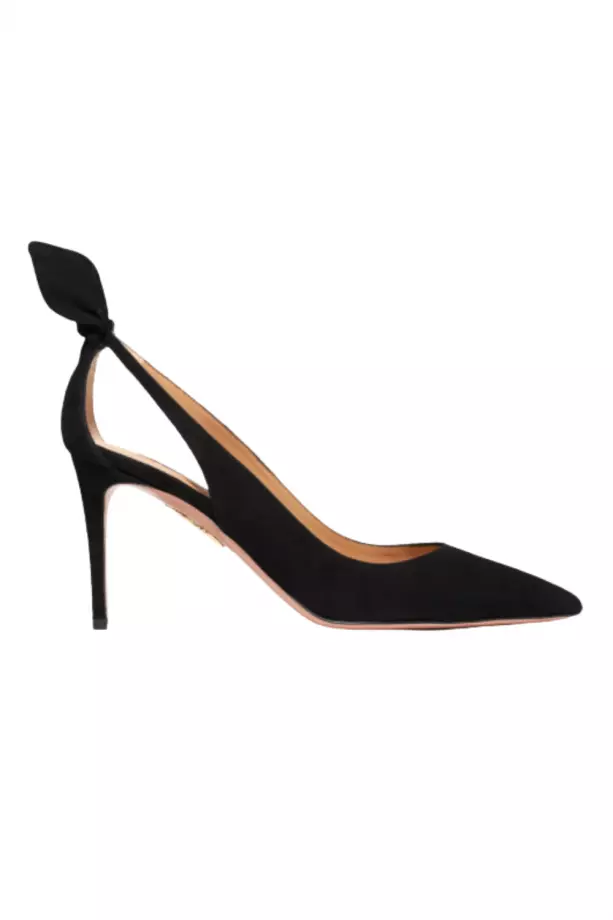 Aquazzura Bow Tie 85 Suede Pumps - marki tal-moda meghan markle